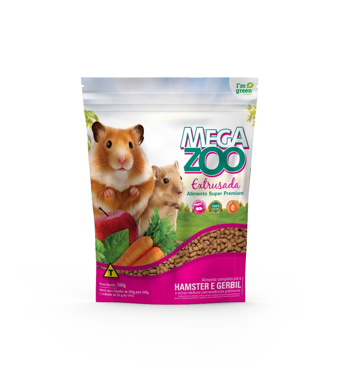 Ração Extrusada Para Hamster e Gerbil Megazoo 300g - American Pet Ração Extrusada Para Hamster e Gerbil Megazoo 300g - American Pet