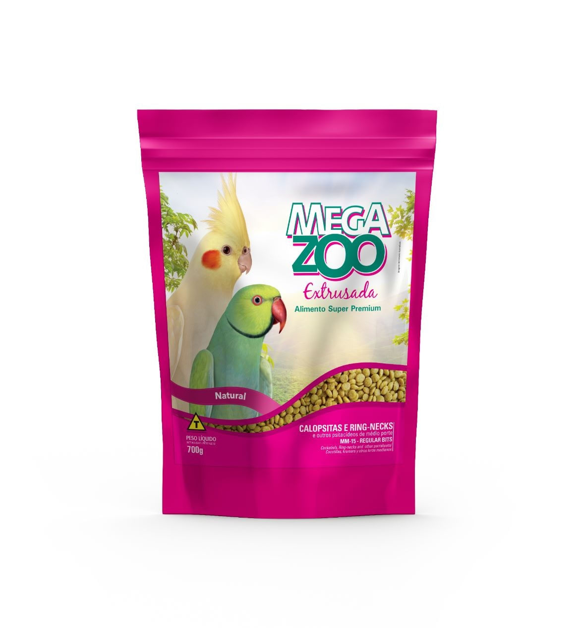 Ração Megazoo Extrusada para Calopsitas e Ring Necks 700g - American Pet Ração Megazoo Extrusada para Calopsitas e Ring Necks 700g - American Pet