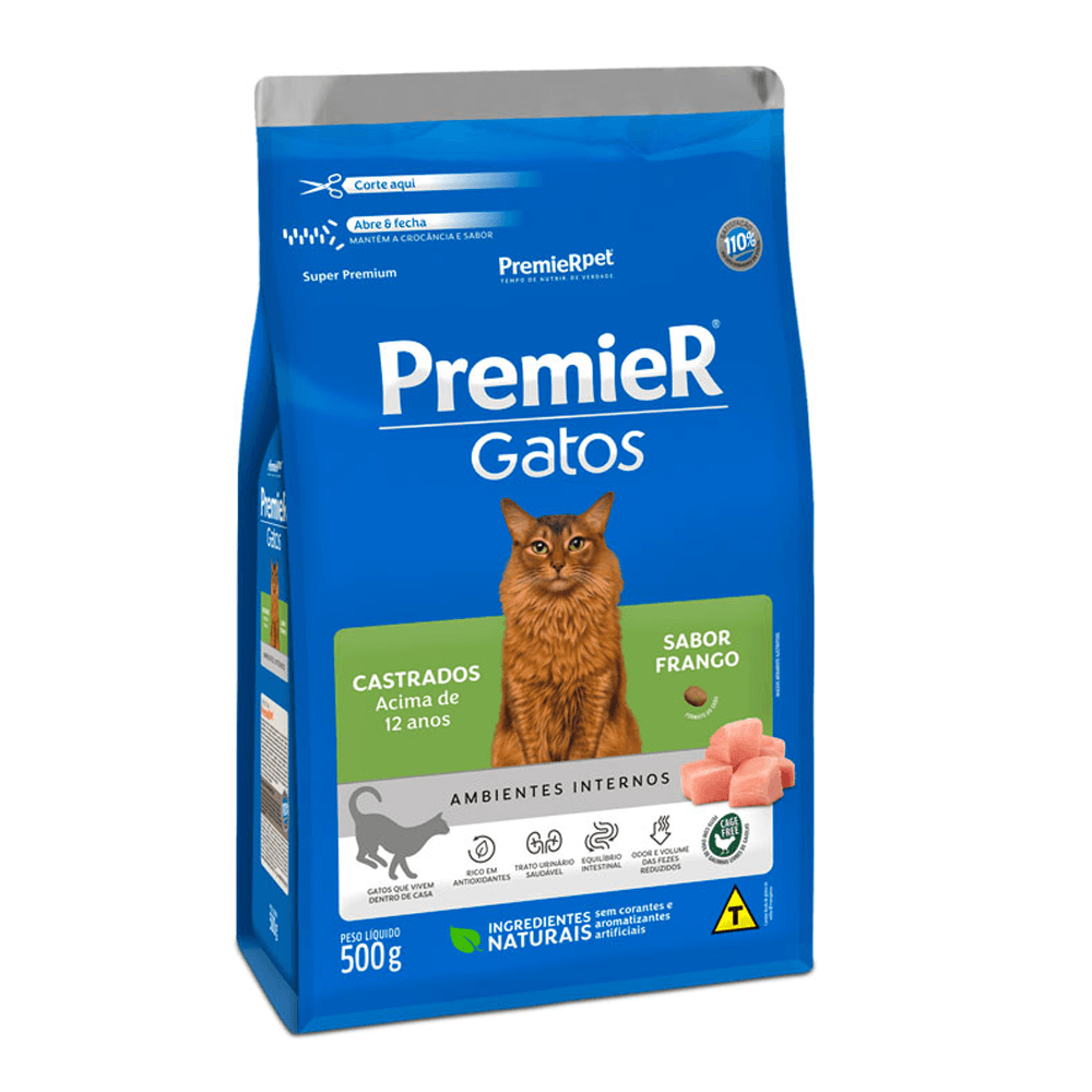 Ração Seca Premier Pet Amb Int Gatos Adultos Acima De 12 Anos Frango ...