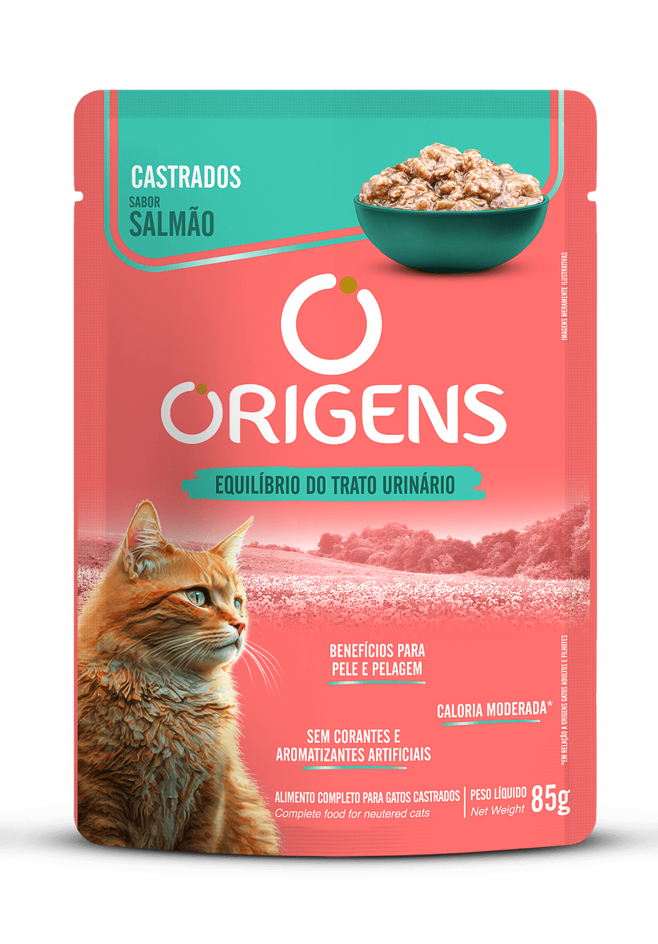 Sachê Origens Gatos Castrados Sabor Salmão 85G - American Pet