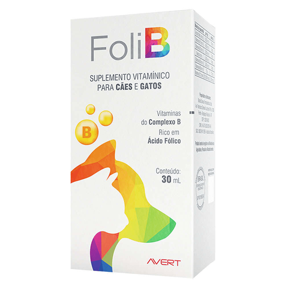 Suplemento Avert Foli-B Sus Or Para Cães E Gatos - 30Ml - American Pet